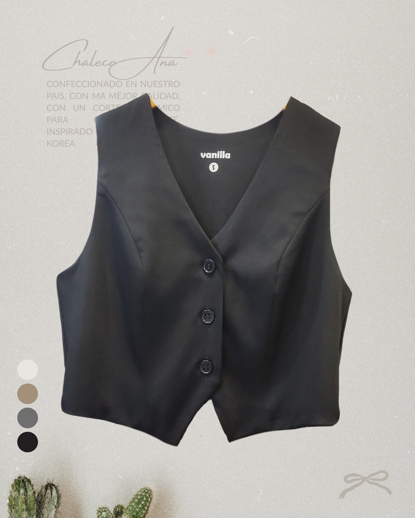 Chaleco de vestir y casual Ana con corte en V – Vanilla